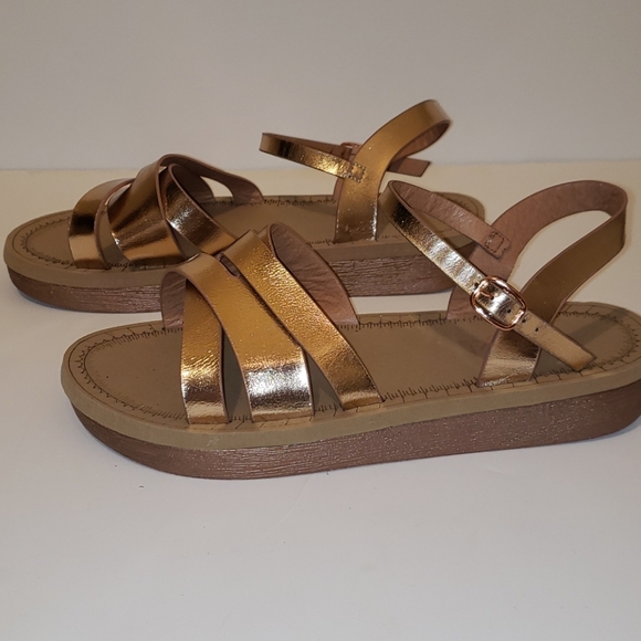 Rouge Helium | Shoes | Rouge Helium Strap Metallic Sandals Rose Gold 65 ...